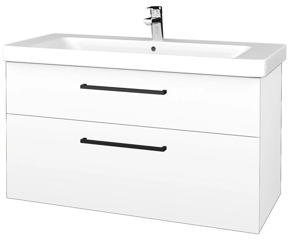 Dřevojas Koupelnová skříň Q MAX SZZ2 105 Varianta: N01 Bílá lesk / Úchytka T01 / N07 Stone