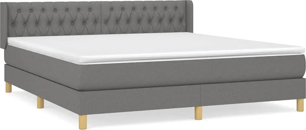 Box spring postel s matrací tmavě šedá 180x200 cm textil 3130530