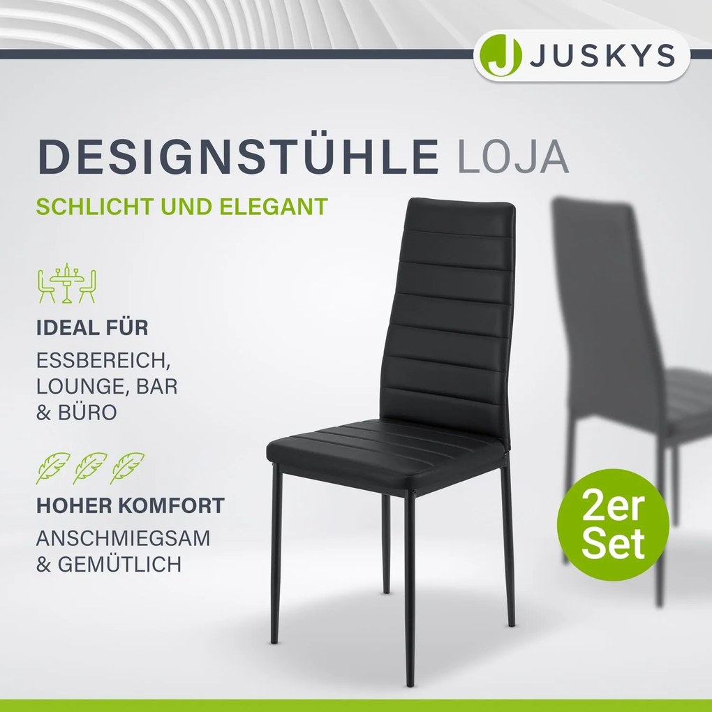Juskys Jídelní židle Loja Barva: Bílá, Velikost sady: 4 ks
