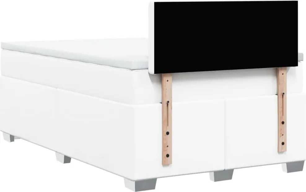 Box spring postel s matrací bílá 120x190 cm umělá kůže 3286113