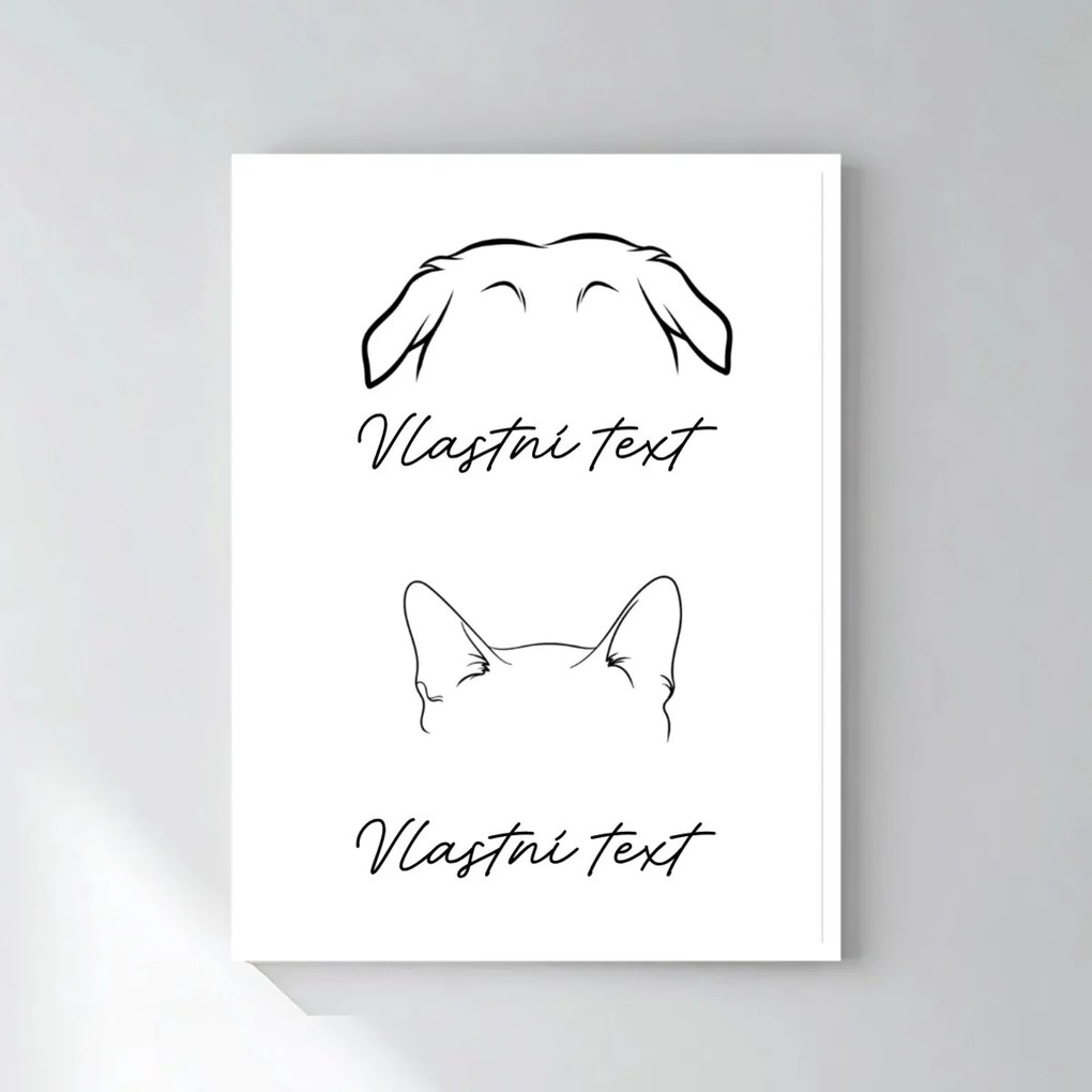 Personalizovaný magický fotoobraz v rámu - 30x40 - zvířecí ouška