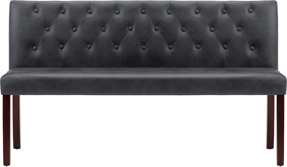 Lavice 148,5 cm šedá umělá semišová kůže 288572