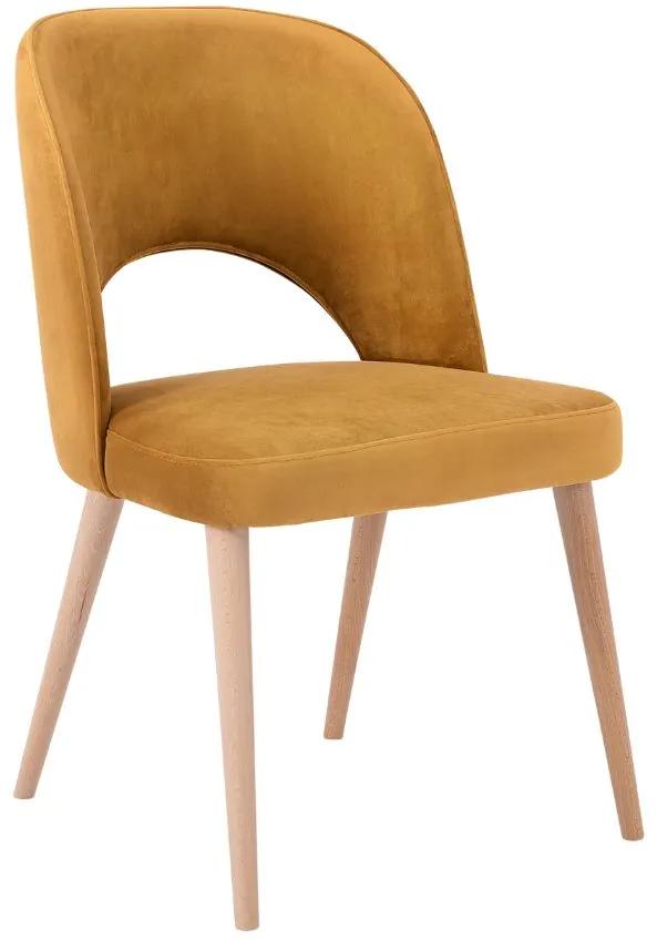 DNYMARIANNE -25% Nordic Design Žlutá sametová jídelní židle Jolene
