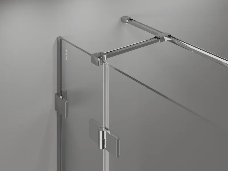 Mexen Lunar T, sklopný pravý sprchový kout 140 x 90 cm, 8mm čiré sklo, chromový profil, 834T-140-090-01-00-P