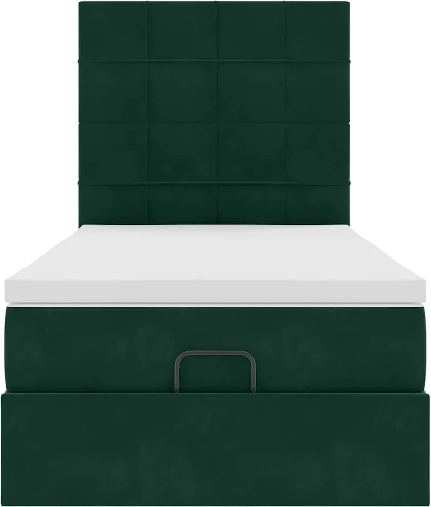 Osmanský rám postele s matracemi tmavě šedá 90x200cm samet 3313448