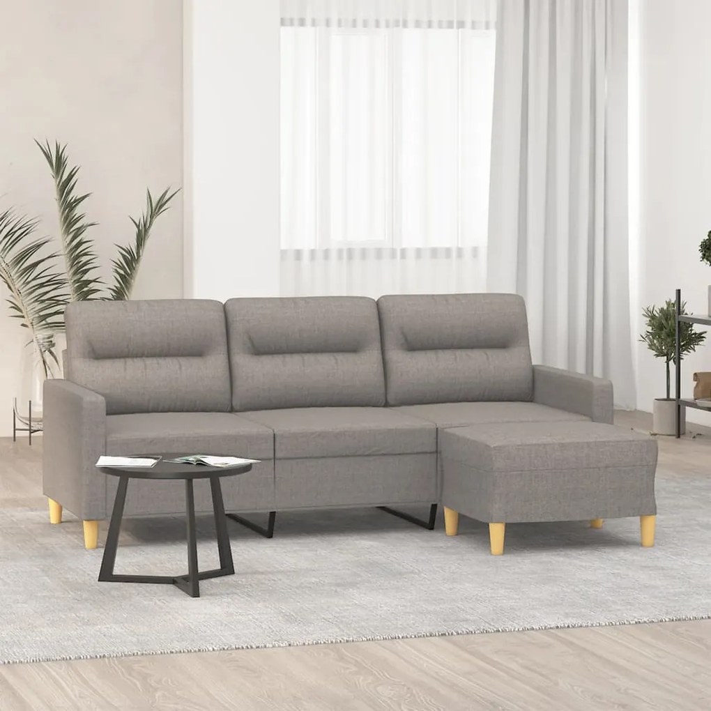 3místná pohovka s podnožkou taupe 180 cm textil 3201080