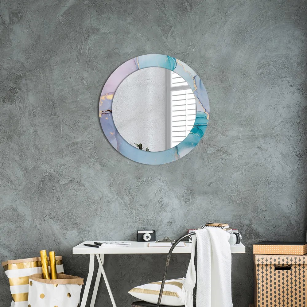 Kulaté dekorativní zrcadlo na zeď Abstraktní tekutina fi 60 cm