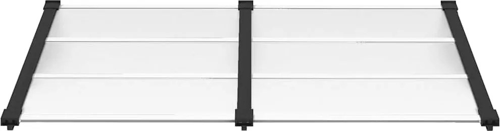 Vchodová stříška černá a průhledná 152,5 x 90 cm polykarbonát 153684