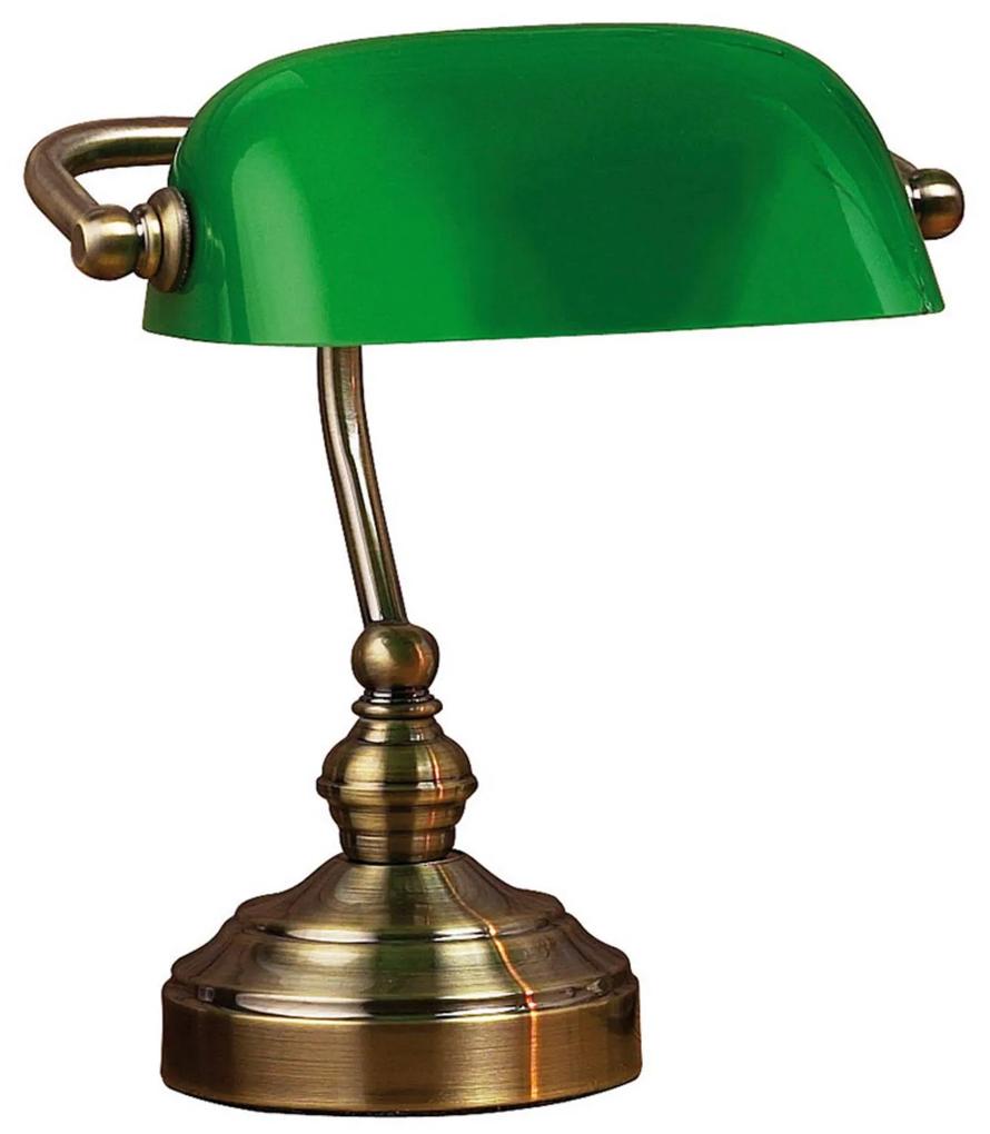 Stolní lampa Bankers, výška 25 cm zelená