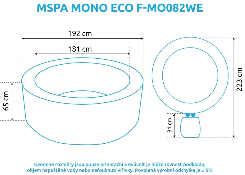 Mspa | Vířivý bazén MSPA Mono ECO F-MO082WE | 11400281