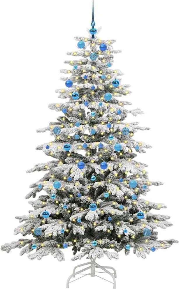Umělý Skládací Vánoční Strom Bílá 210 cm PE a PVC 3395656