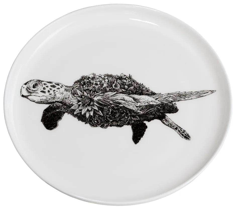 Bílý porcelánový talíř Maxwell &amp; Williams Marini Ferlazzo Sea Turtle, ø 20 cm