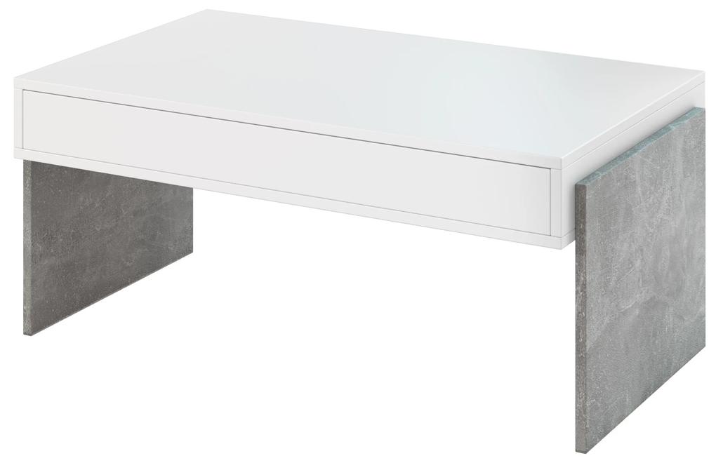 Konferenční stolek Zantra (bílá + kámen). 1055286