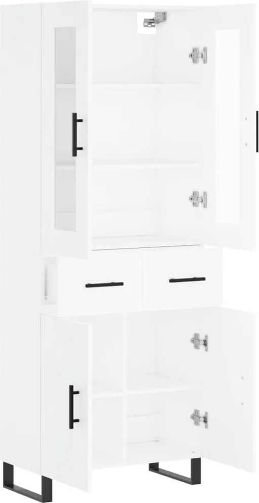 Skříň highboard bílá 69,5 x 34 x 180 cm kompozitní dřevo 3198553