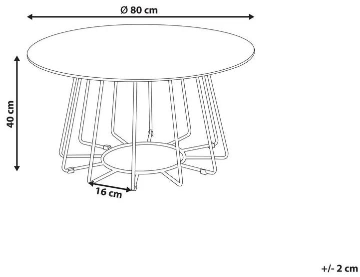 Konferenční stolek s mramorovým efektem černý/bílý BERNIE Beliani