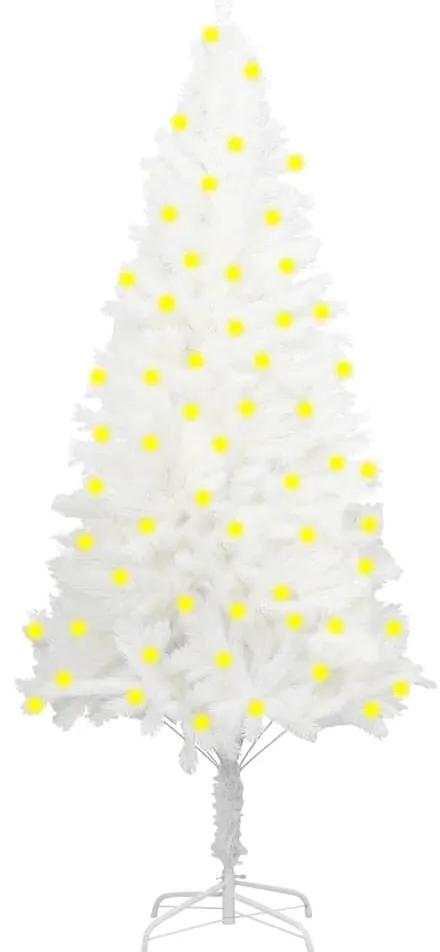 3077462 vidaXL Umělý vánoční stromek s LED diody bílý 180 cm
