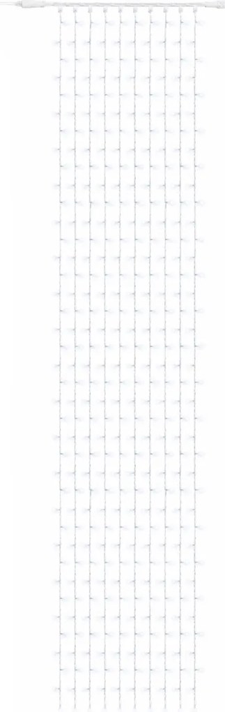 Easy Fix LED světelný závěs venkovní, 100 × 1200 cm, ledově bílá s FLASH, 1200 diod, bílý kabel, IP67, prodlužovací