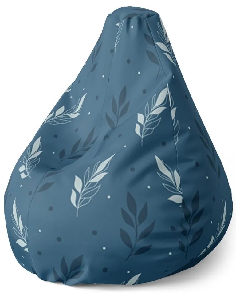 Sedací vak Pear modré klásky, modrá