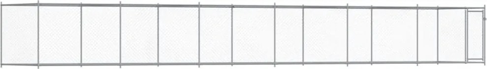 Klec pro psy s dvířky šedá 12 x 2 x 1,5 m pozinkovaná ocel 3209582