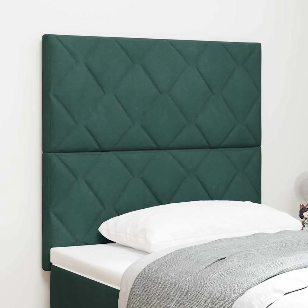 Čelo postele Tmavě zelená 100 cm samet 3337909
