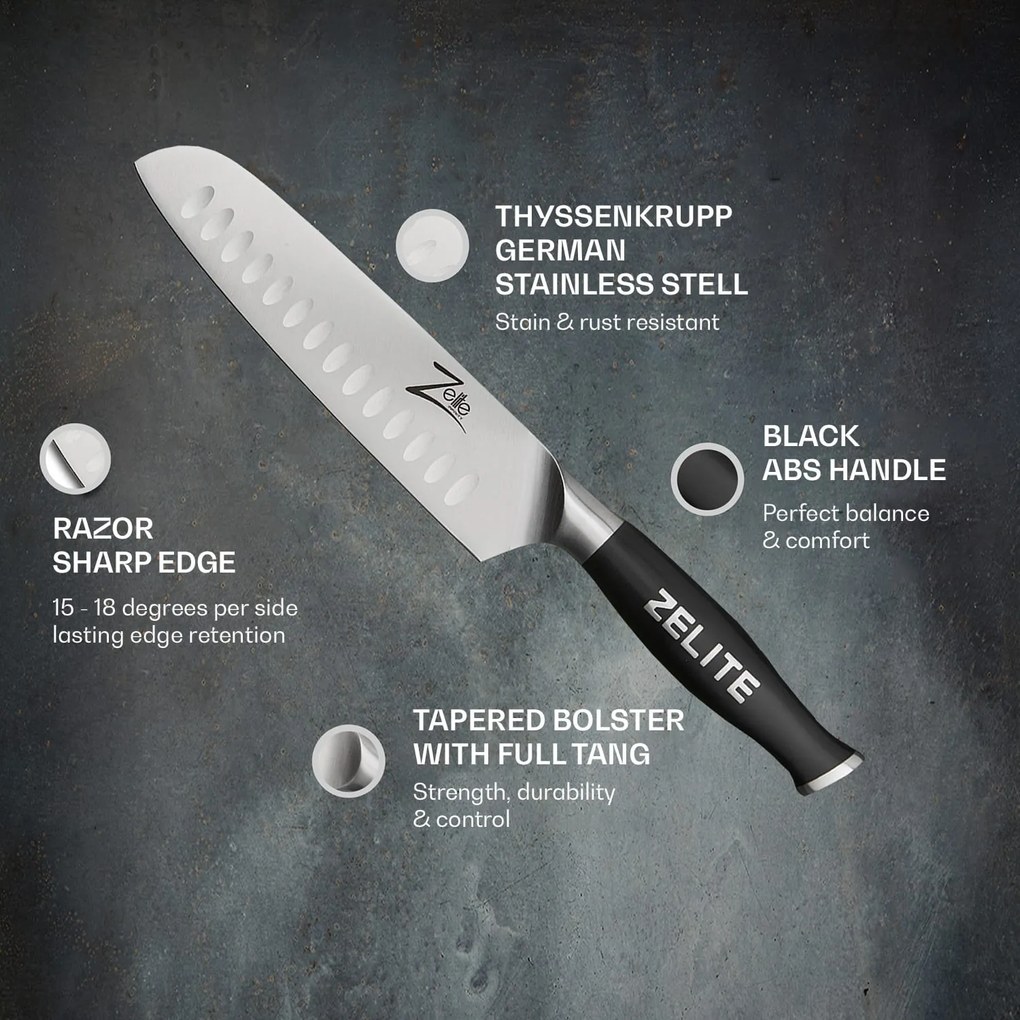 Comfort Pro, 7" nůž santoku, 56 HRC, nerezová ocel