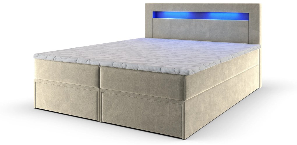 MSL Kontinentální čalouněná postel LINDOS (180 x 200 cm) Barva látky: MONOLITH 62