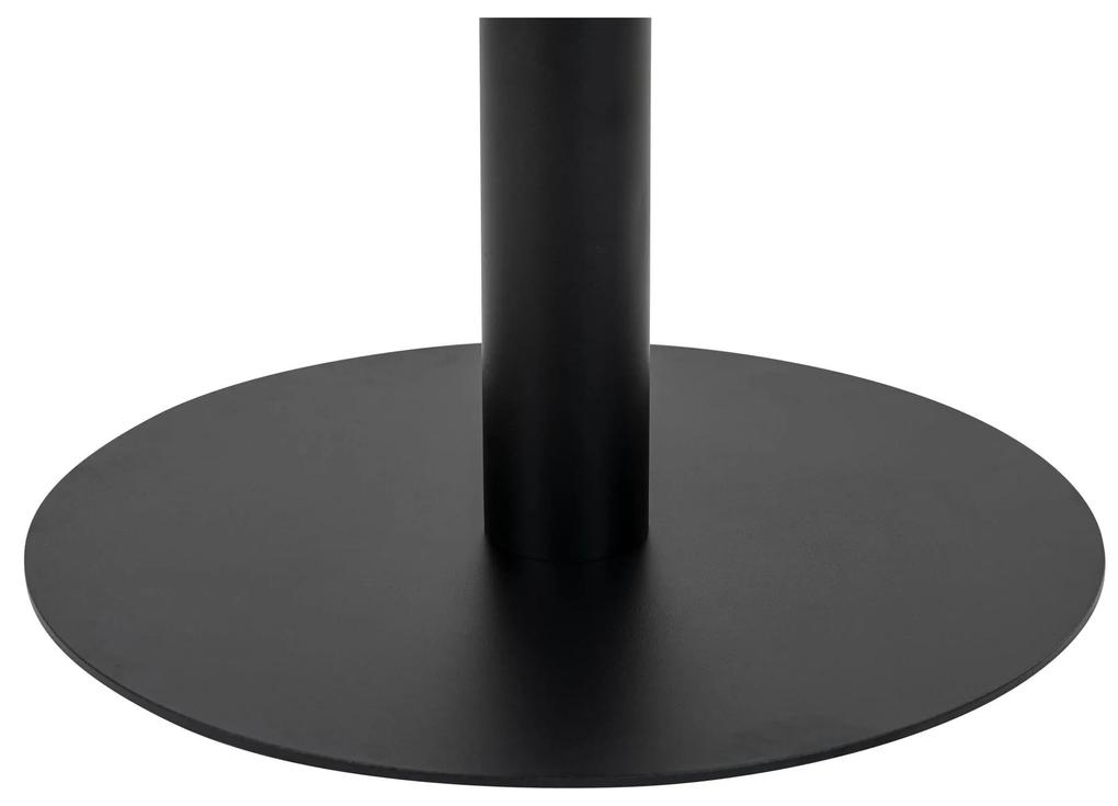 House Nordic Barový stolek, deska v mramorovém vzhledu a podnož v černé barvě\nØ70x105 cm