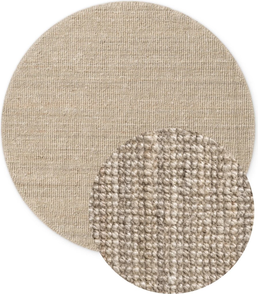 Hanse Home, Kusový koberec Jaipur 105973 Ivory/White kruh, 200x200 (průměr) kruh, béžová, chodba / předsíň