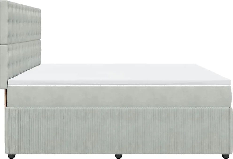 Box spring postel s matrací světle šedá 200x200 cm samet 3292442