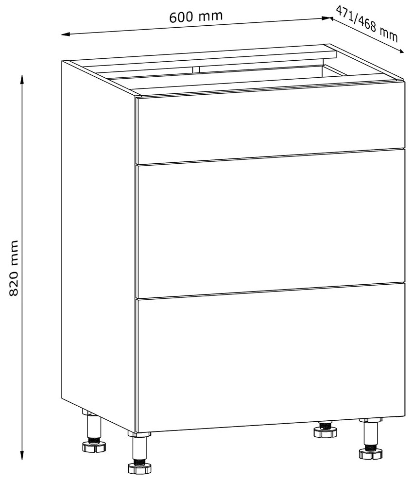 LANGEN bu | dolní skříňka D60S3 | s úchyty | béžová