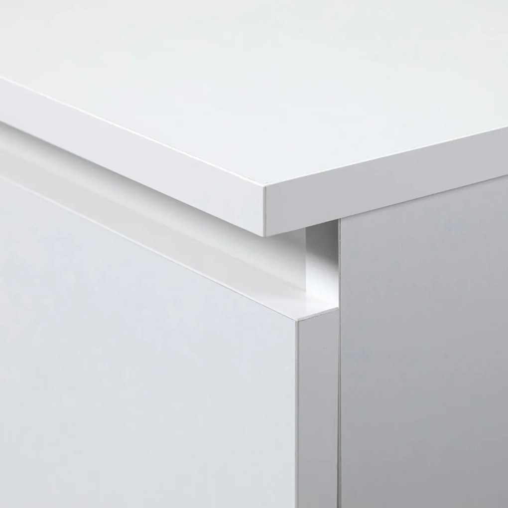 Rohový psací stůl B16 124 cm bílý pravý