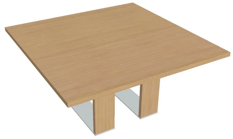 Jednací stůl Verno+ S 150 x 150 cm, dub světlý / černá