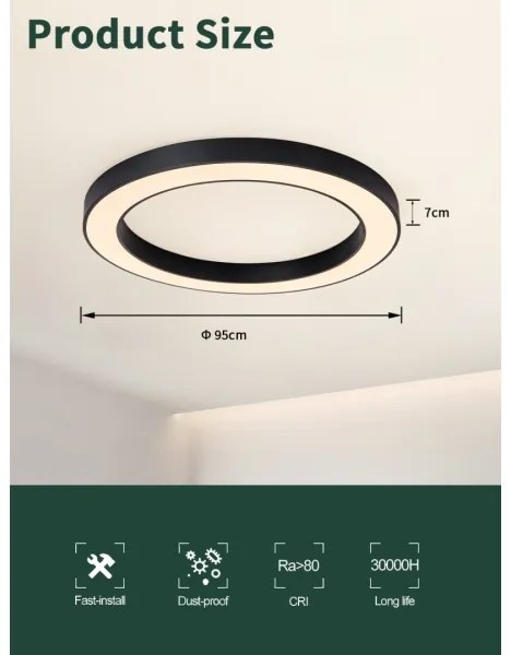 Immax NEO 07210L-LED Stmívatelné svítidlo PASTEL LED/68W/230V 95cm černá Tuya+DO
