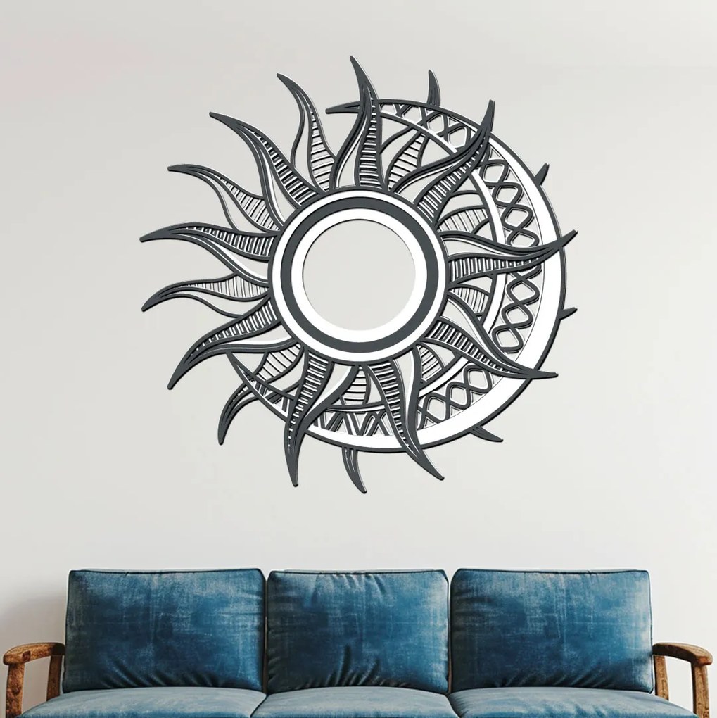 dřevo života Dřevěná dekorace na zeď KDYŽ SLUNCE ŠEPTÁ LUNĚ Zvolte rozměr (cm): 60x60, Zvolte barvu dekoru: Třešeň-Javor
