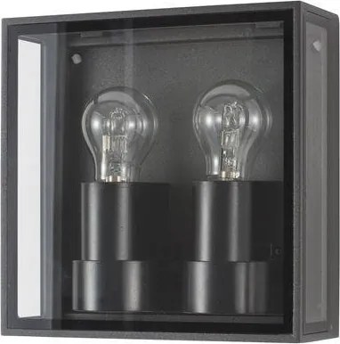 NV 9197702 Venkovní nástěnné svítidlo SORREN antracitový hliník a čiré sklo E27 2x12W 220-240V bez žárovky IP65 - NOVA LUCE