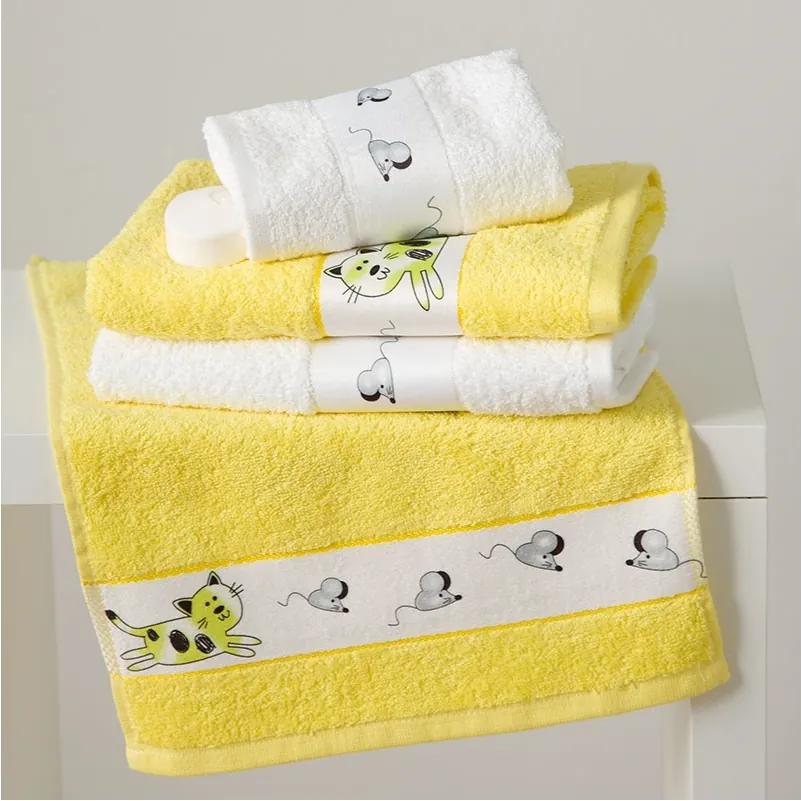 Veba dětský ručník rujana myši - světle žlutá 30x50