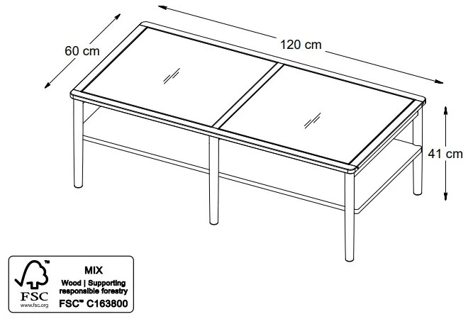 Designový konferenční stolek Dallan 120 cm přírodní dub