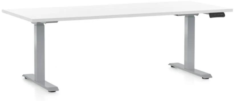Výškově nastavitelný stůl OfficeTech D, 180 x 80 cm - šedá podnož Barva: Světle šedá