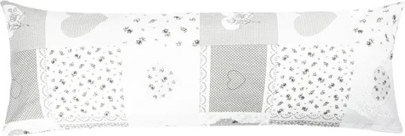 Bellatex POVLAK na relaxační polštář Srdce patchwork Šedá rozměr 50x145 cm