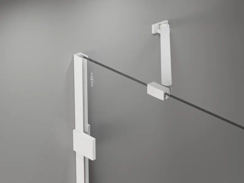 Mexen Lunar levé sprchové dveře 90 cm, transparentní, bílé - 834-090-000-20-00-L