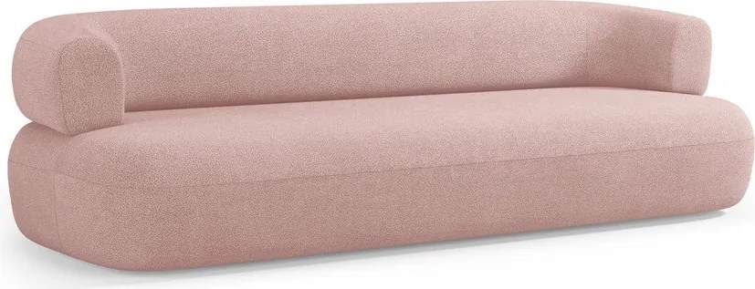 Světle růžová pohovka z textilie bouclé 226 cm Jenny – Micadoni