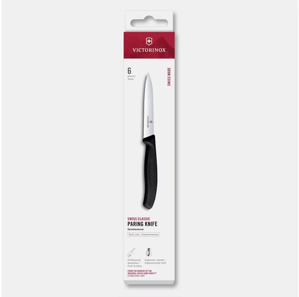 Victorinox - Sada kuchyňských nožů na zeleninu SWISS CLASSIC 10 cm 6 ks černá