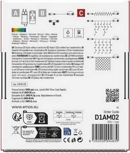 Propojovací vánoční řetěz bez zdroje EMOS Connecting D1AM02 ZY2176 50LED 5m multicolor