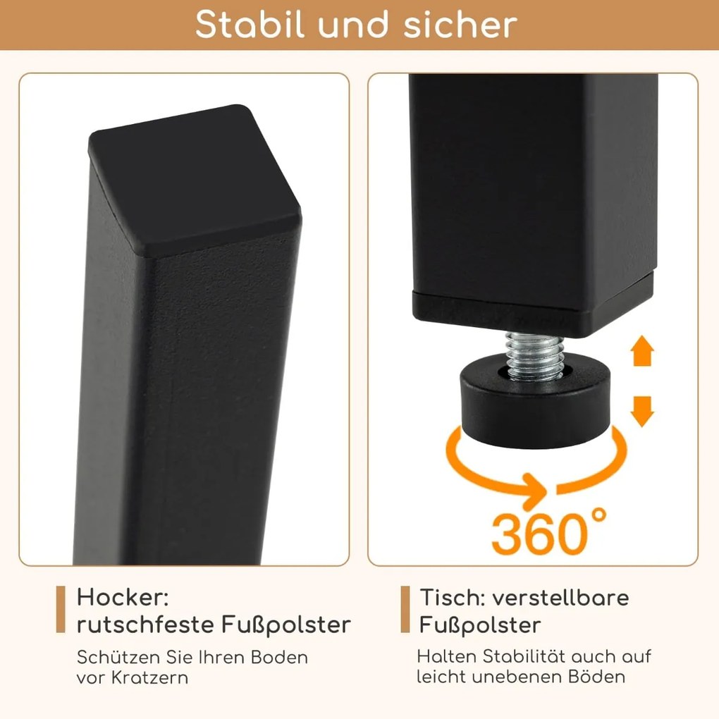 Costway 3 PCS. Jídelní stůl set s barovým stolem a amp; 2 stoličky průmyslový