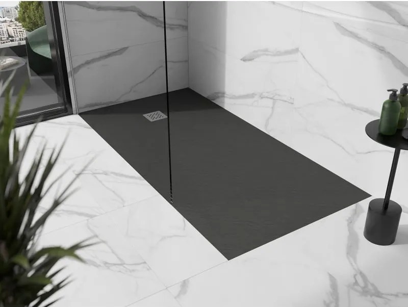 Mexen Stone+ obdélníkový kompozitní sprchový kout 200 x 80 cm, antracit - 44718020