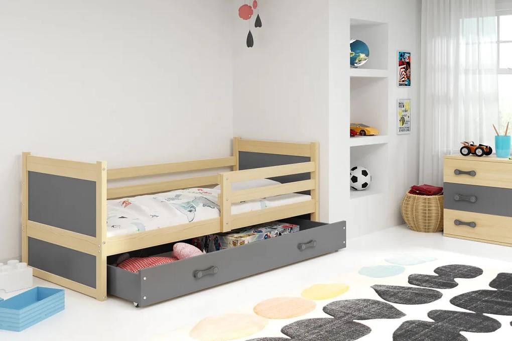 BMS Group Dětská postel s úložným prostorem RICO borovice Velikost postele: 190x80 cm, Barva výplní: Bílá