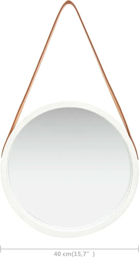 vidaXL Nástěnné zrcadlo s popruhem 40 cm [320360] Barva: Černá