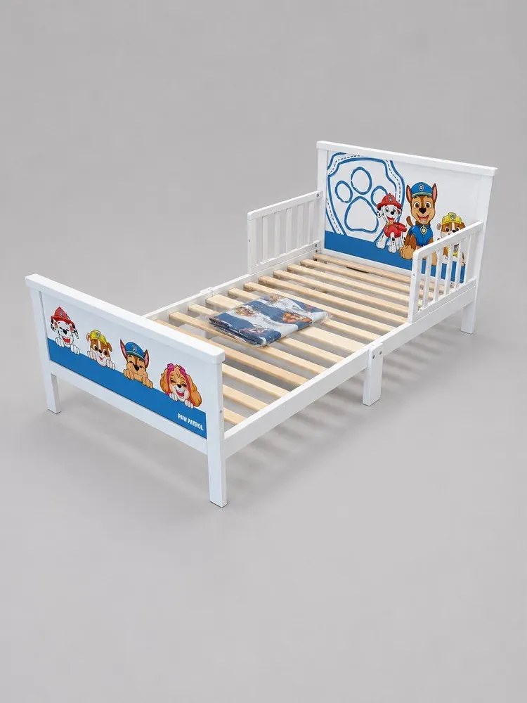 Bílá/modrá dětská postel s roštem 70x140 cm Paw Patrol - II. jakost – Roba