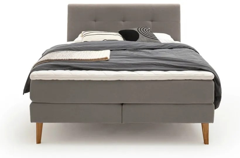 Světle šedá boxspring postel 160x200 cm Stockholm – Meise Möbel