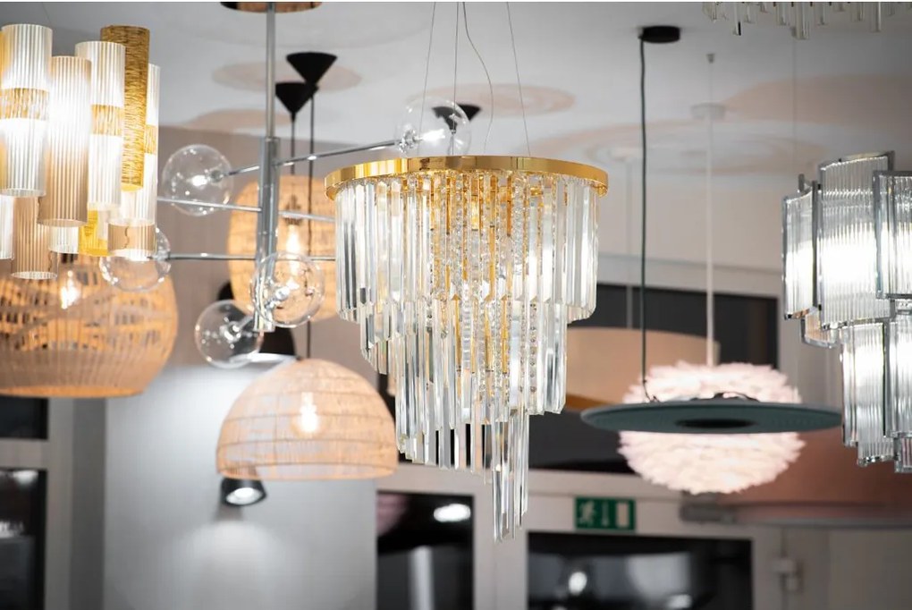 Ideal Lux Závěsné svítidlo CARLTON SP12, ø 50 cm Barva: Mosaz
